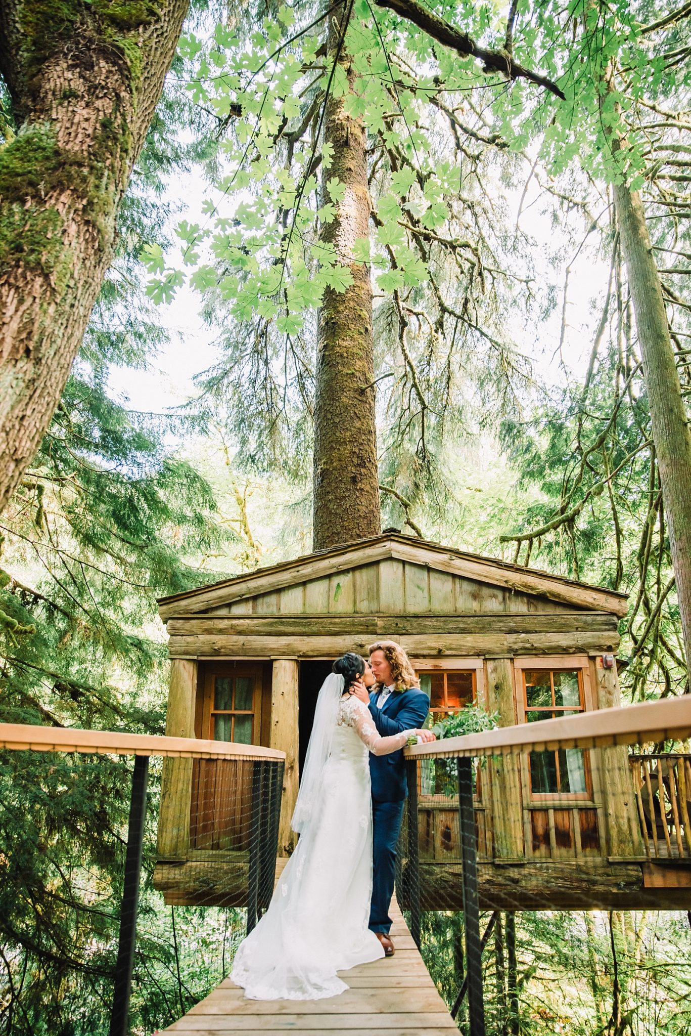 PNW Fairytale Treehouse Point Wedding Bridals - Janelle & Co Photo