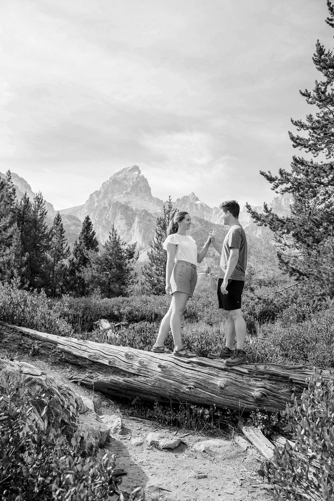 Hiking Proposal at Taggart Lake - Janelle & Co Photo
