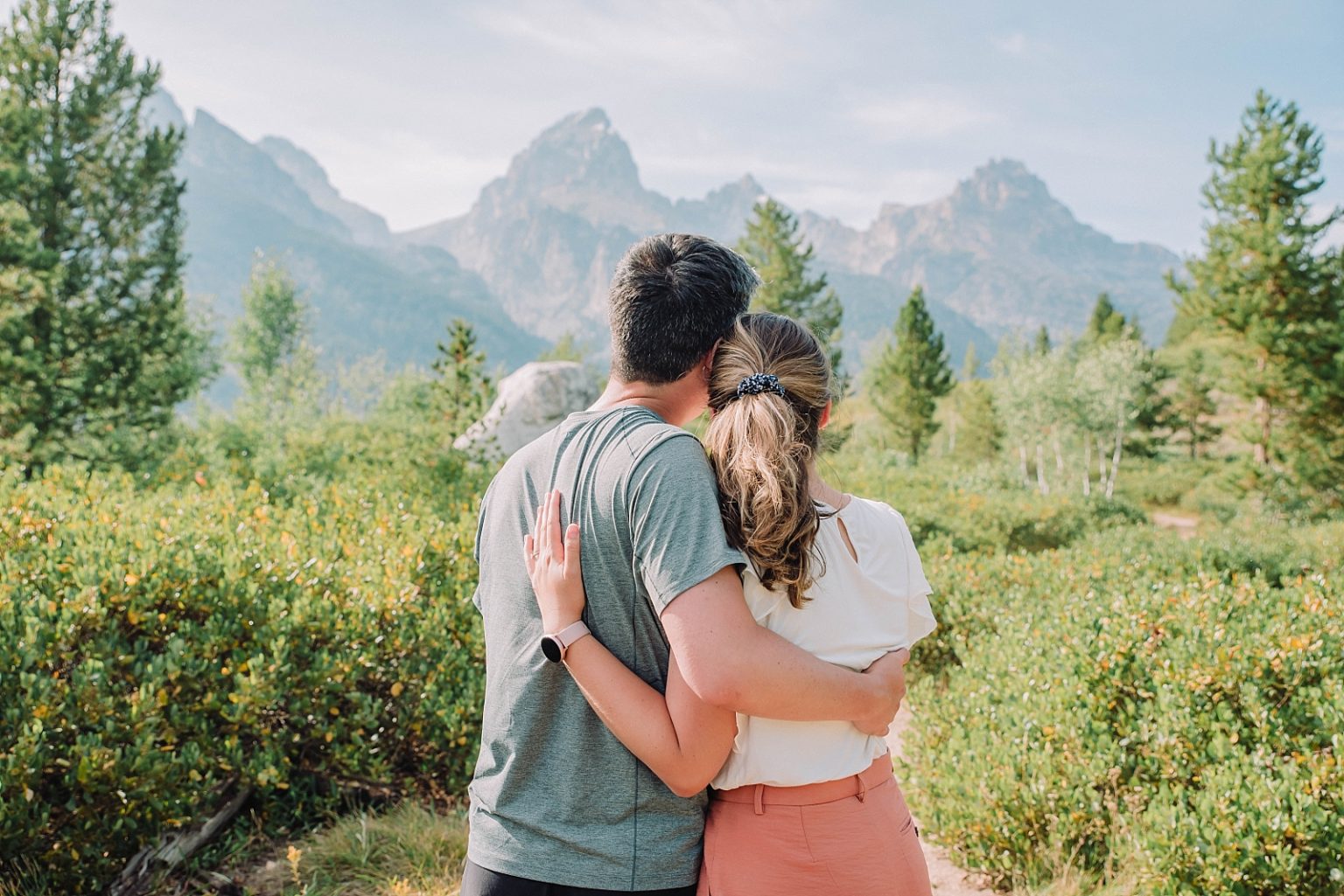 Hiking Proposal at Taggart Lake - Janelle & Co Photo