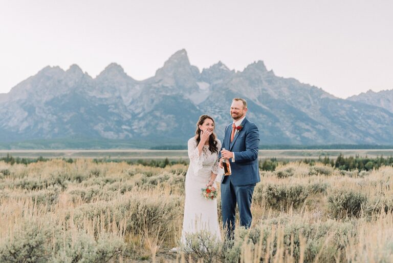 Fall Elopement at Wedding Tree with Teton Views - Janelle & Co Photo