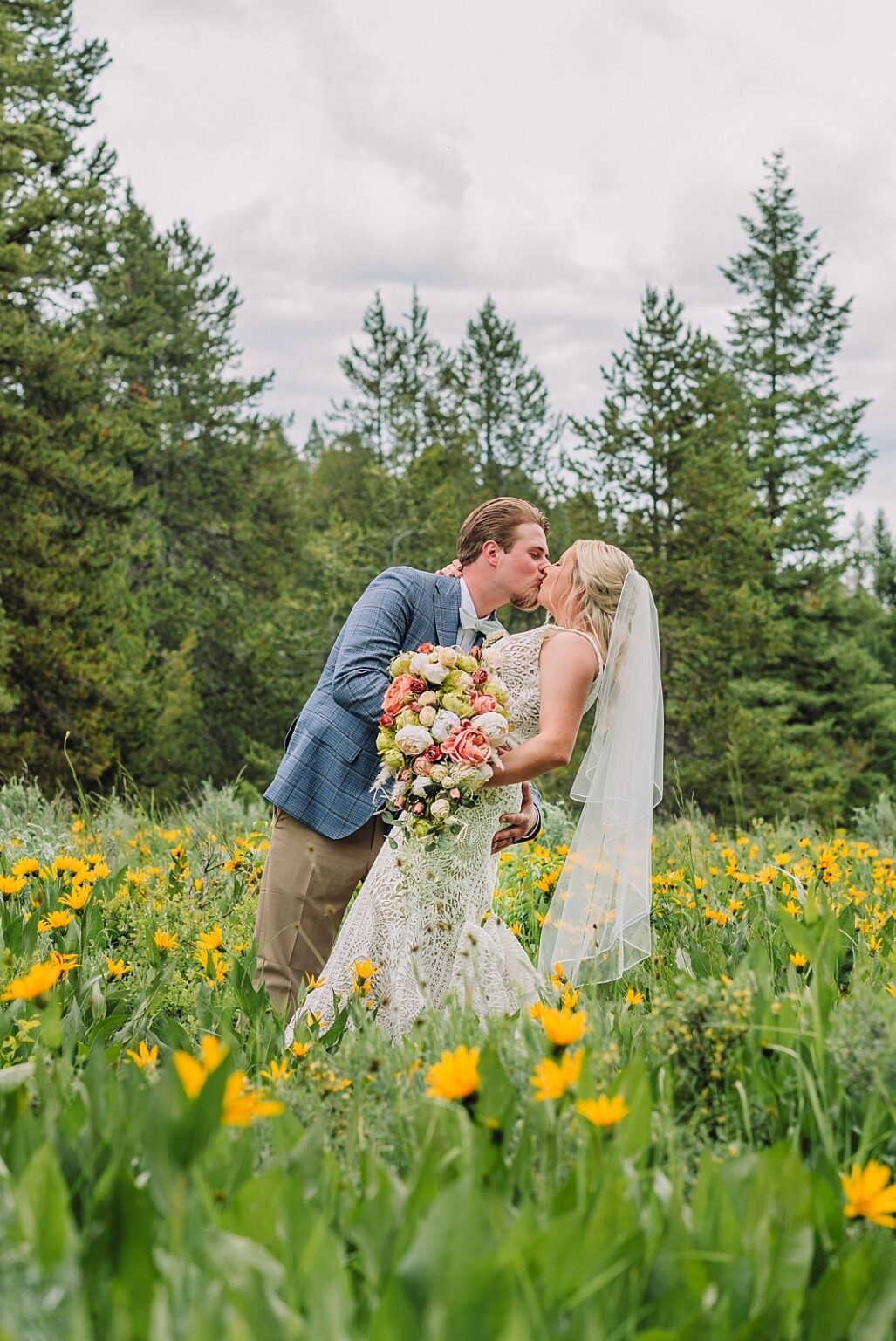 Bride and Groom Photos at Mesa Falls with Best Idaho Wedding Photographer - Janelle & Co Photo